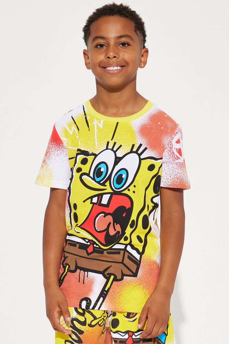 Mini Spongebob Spray Paint Short Set - Yellow | Fashion Nova, Kids Sets ...