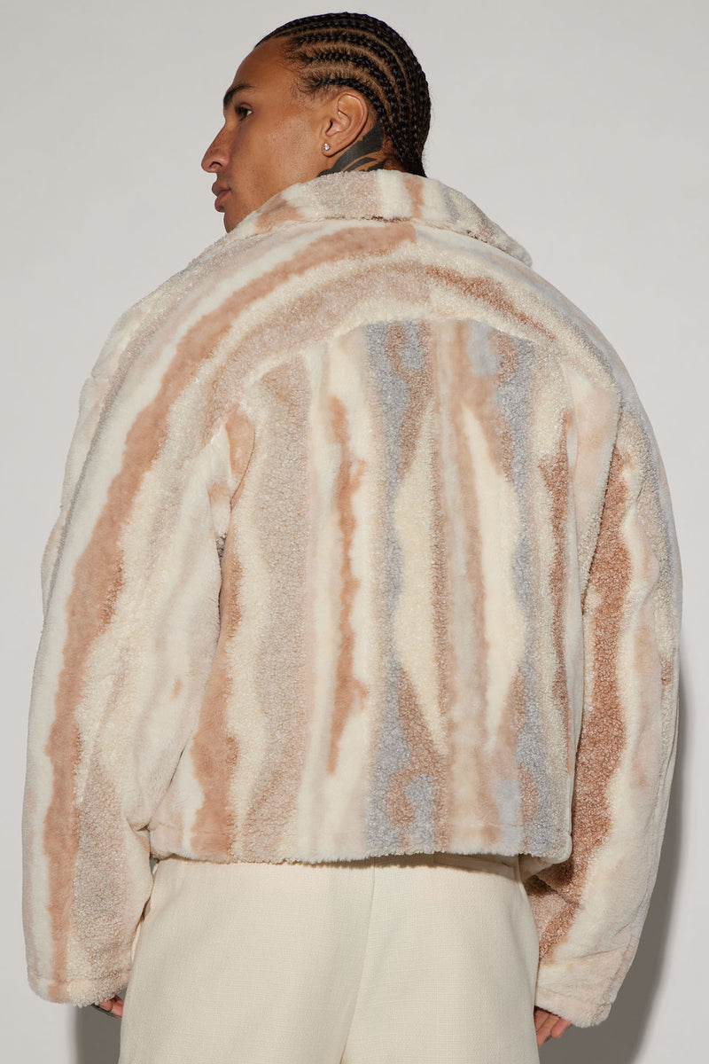 Fuzzy Feeling Cropped Jacket - Brown/combo | Fashion Nova, Mens Casual ...