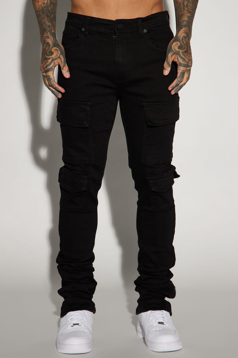 Convertible Stacked Skinny Flare Jeans - Black | Fashion Nova, Mens ...