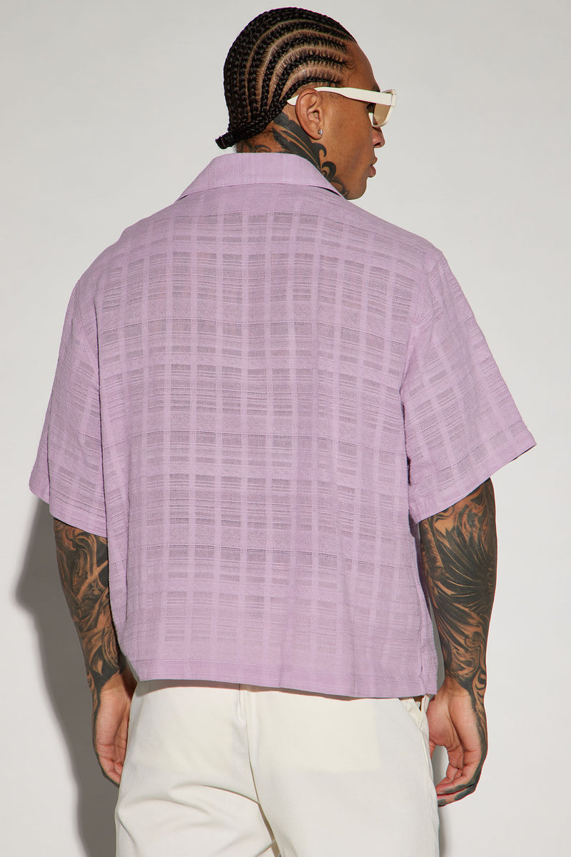 Rough Edge Textured Button Up Shirt - Lavender | Fashion Nova, Mens ...