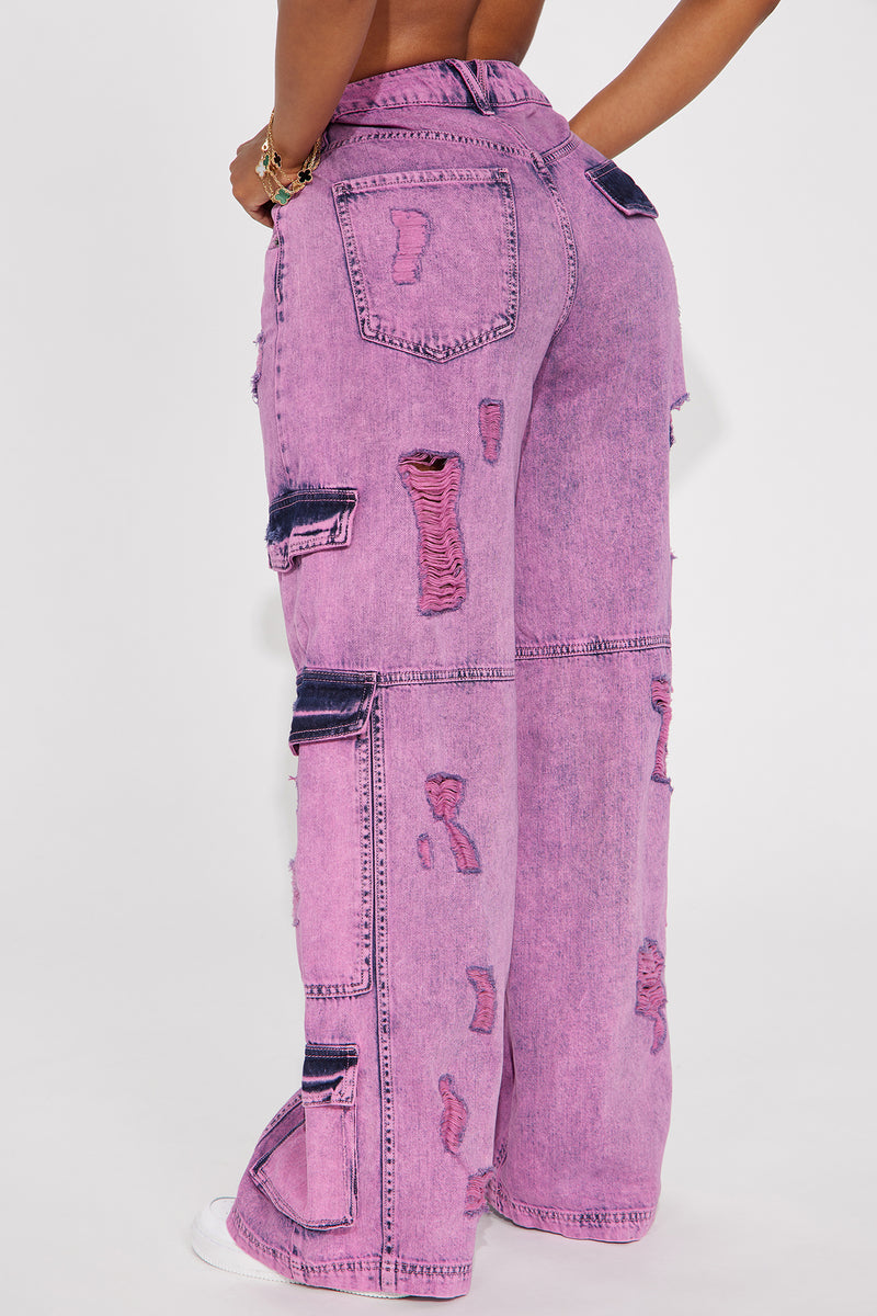 Mixed Signals Ripped Baggy Jeans - Pink | Fashion Nova, Jeans | Fashion ...