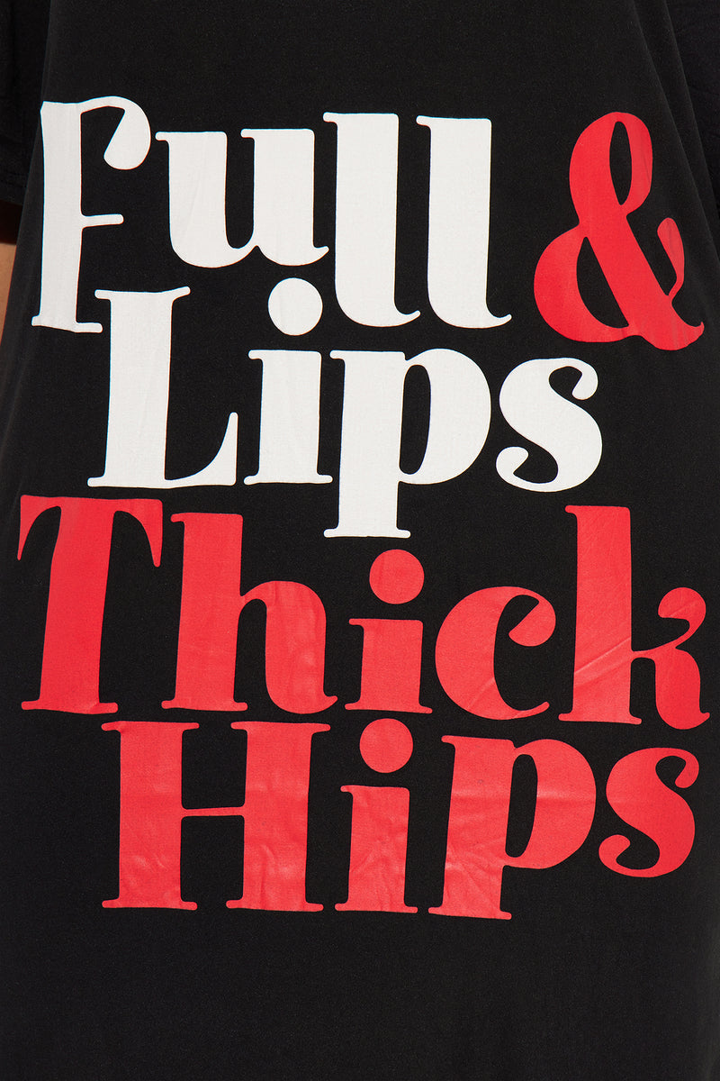 Full Lips Thick Hips PJ Sleep Shirt - Black | Fashion Nova, Lingerie ...