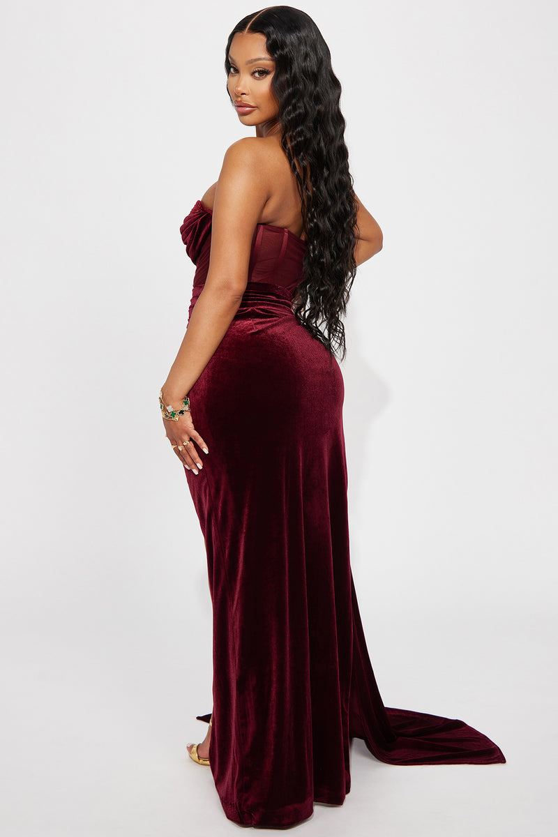 Scarlett Velvet Gown - Wine | Fashion Nova, Dresses | Fashion Nova