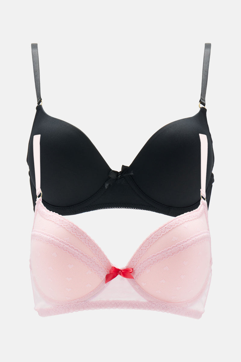 The One For Me TShirt 2 Pack Bras - Pink/combo | Fashion Nova, Lingerie ...