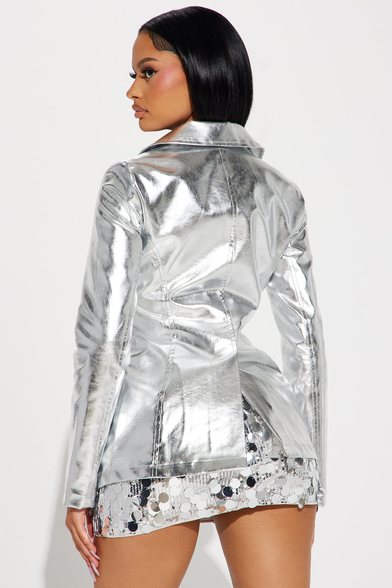 Keep Their Attention Metallic Blazer - Silver | Fashion Nova, Jackets ...