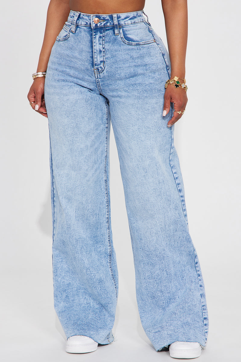 So Valid Stretch Wide Leg Jeans - Light Wash | Fashion Nova, Jeans ...