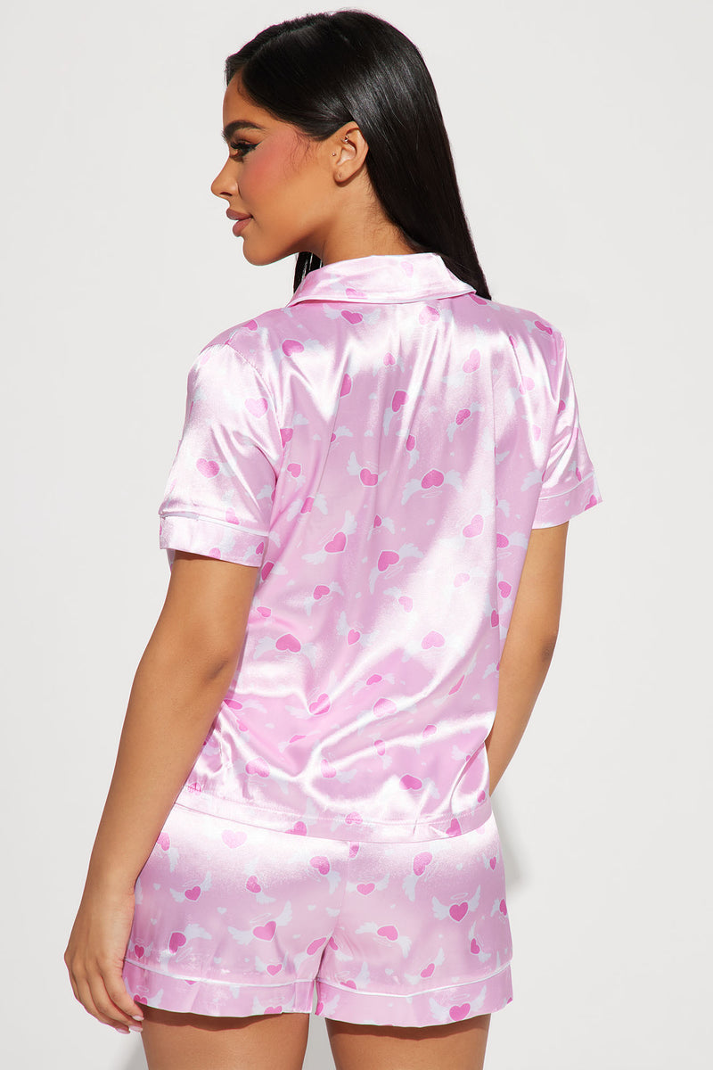 With All My Heart Satin PJ Short Set - Pink | Fashion Nova, Lingerie ...