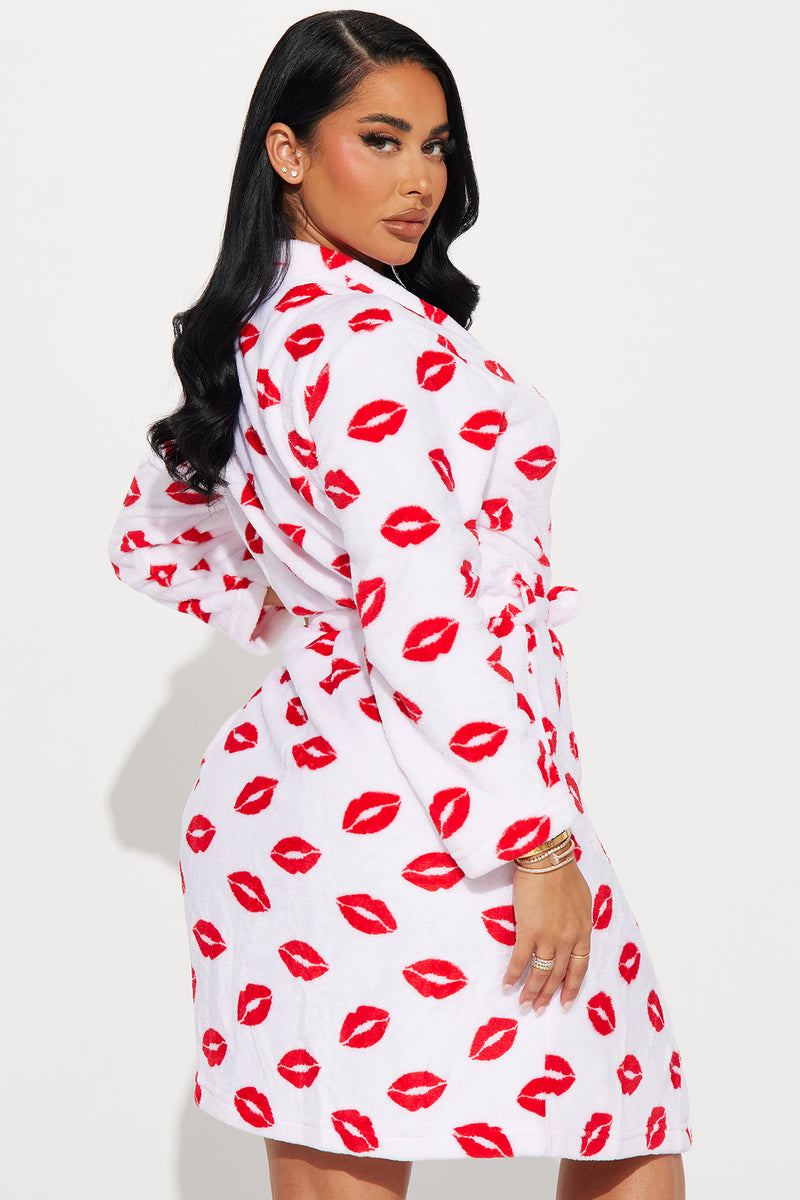 Cozy Kisses Plush Pj Robe Whitecombo Fashion Nova Lingerie And Sleepwear Fashion Nova