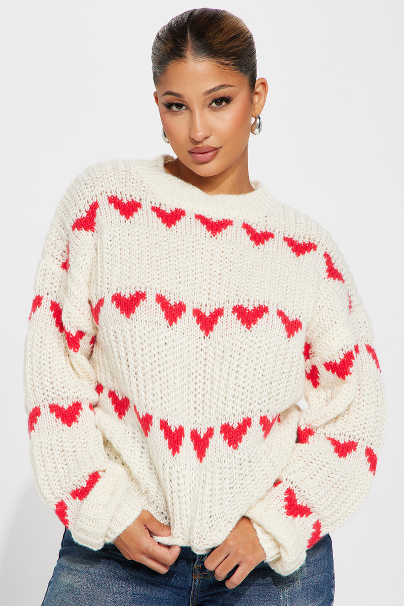 Sweetest Love Sweater - Red/White | Fashion Nova, Sweaters | Fashion Nova