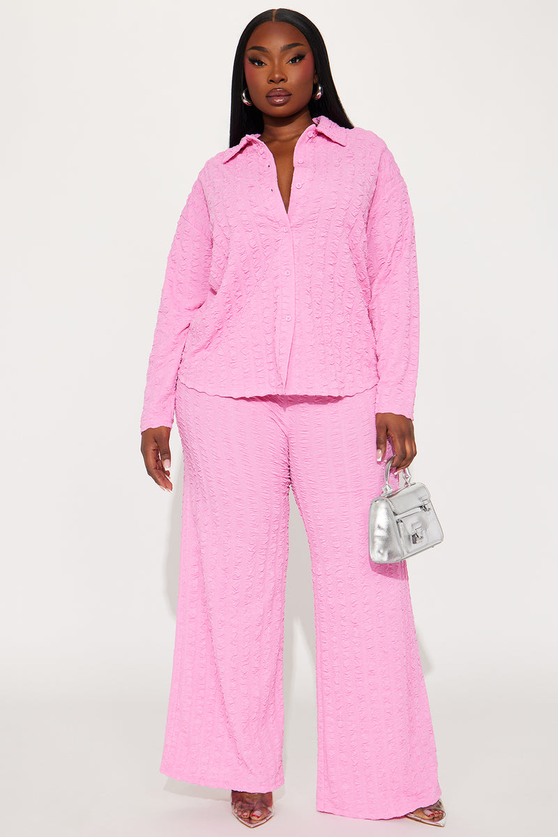 Naya Textured Pant Set - Pink | Fashion Nova, Matching Sets | Fashion Nova