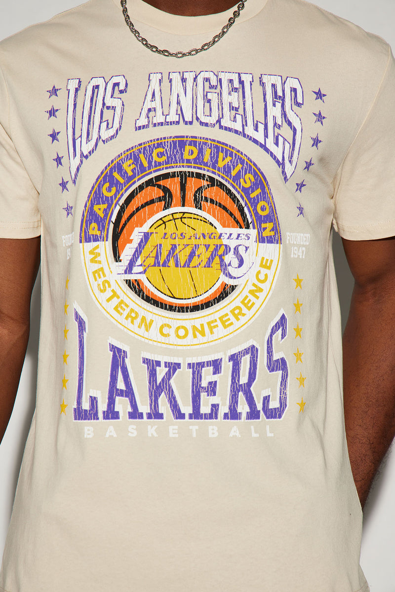 Lakers Crossover Short Sleeve Tee - Cream | Fashion Nova, Mens Graphic ...