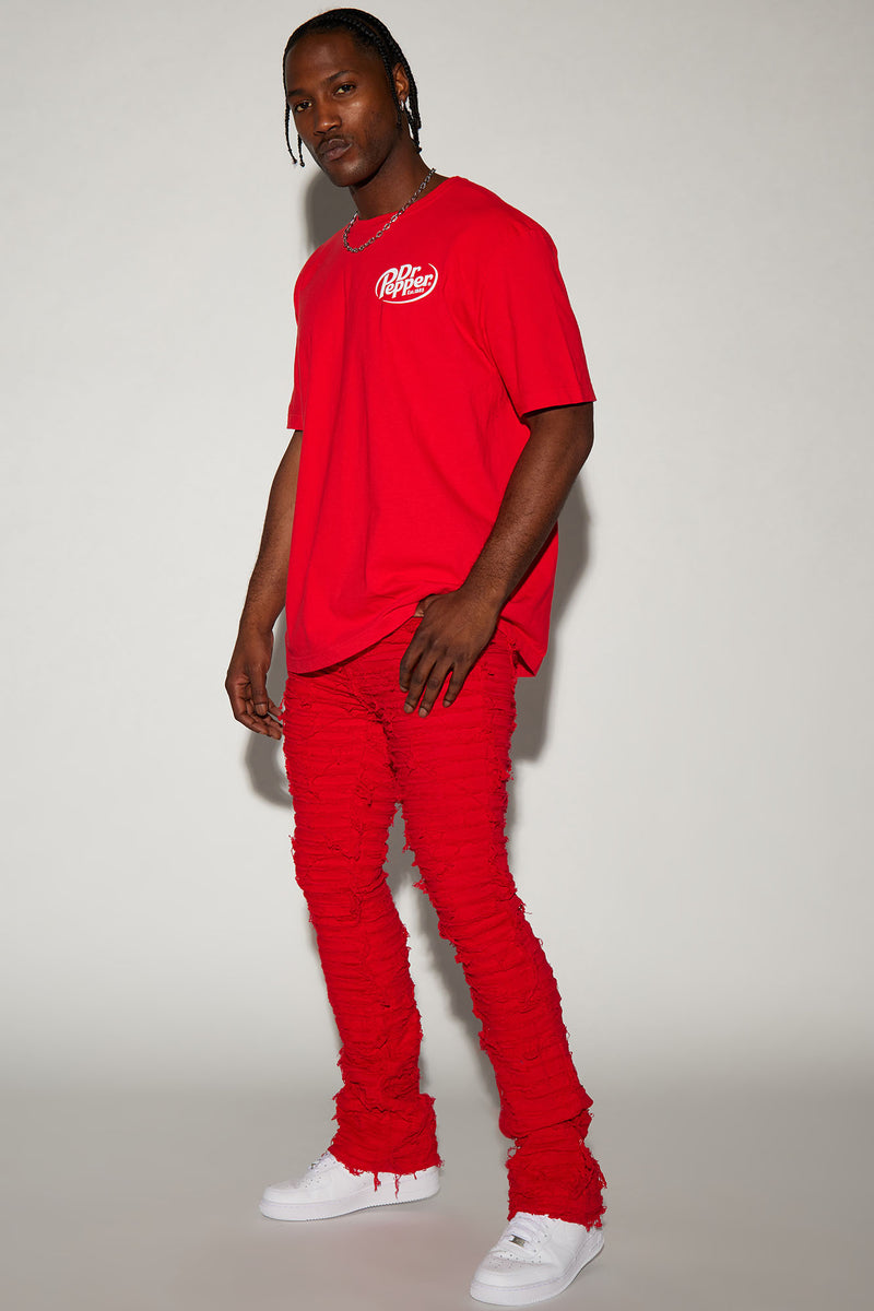 Crew Stacked Skinny Flare Pants - Red | Fashion Nova, Mens Jeans ...