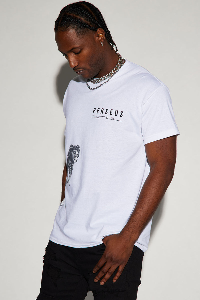 Perseus Short Sleeve Tee - White | Fashion Nova, Mens Screen Tops | Fashion Nova
