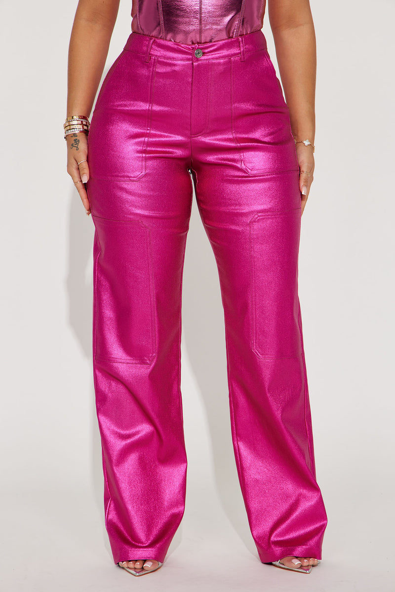 I Want More Metallic Coated Pant - Pink | Fashion Nova, Pants | Fashion ...