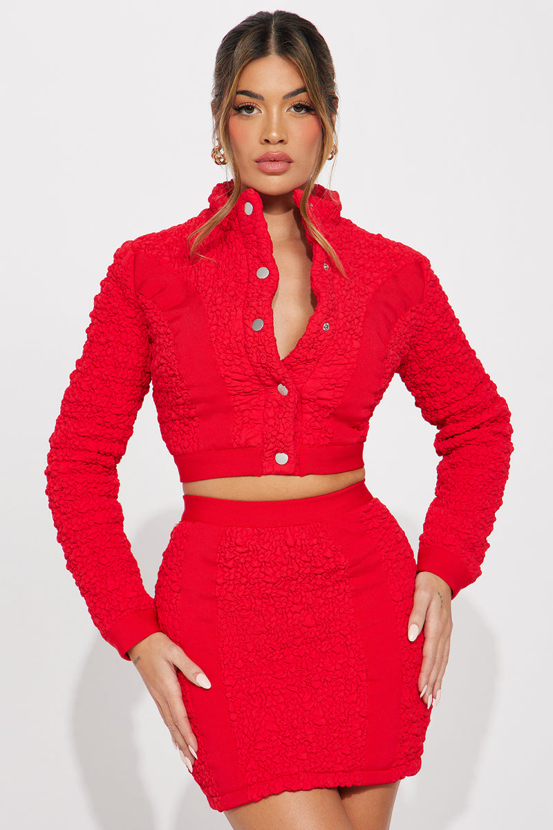 Babe Nation Textured Skirt Set - Red | Fashion Nova, Matching Sets ...