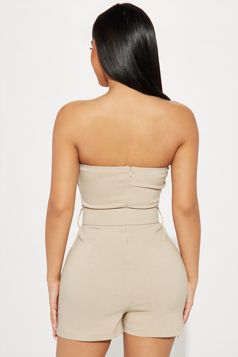 Alba Cargo Romper Khaki Fashion Nova Rompers Fashion Nova