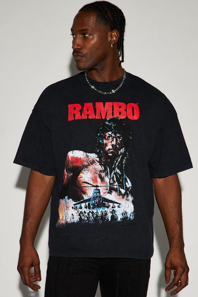 Rambo Movie Poster Short Sleeve Tee - Black | Fashion Nova, Mens ...