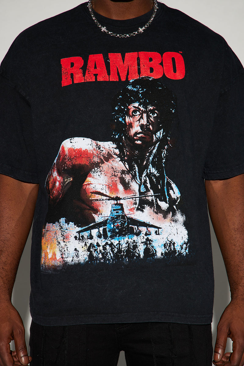 Rambo Movie Poster Short Sleeve Tee - Black | Fashion Nova, Mens ...