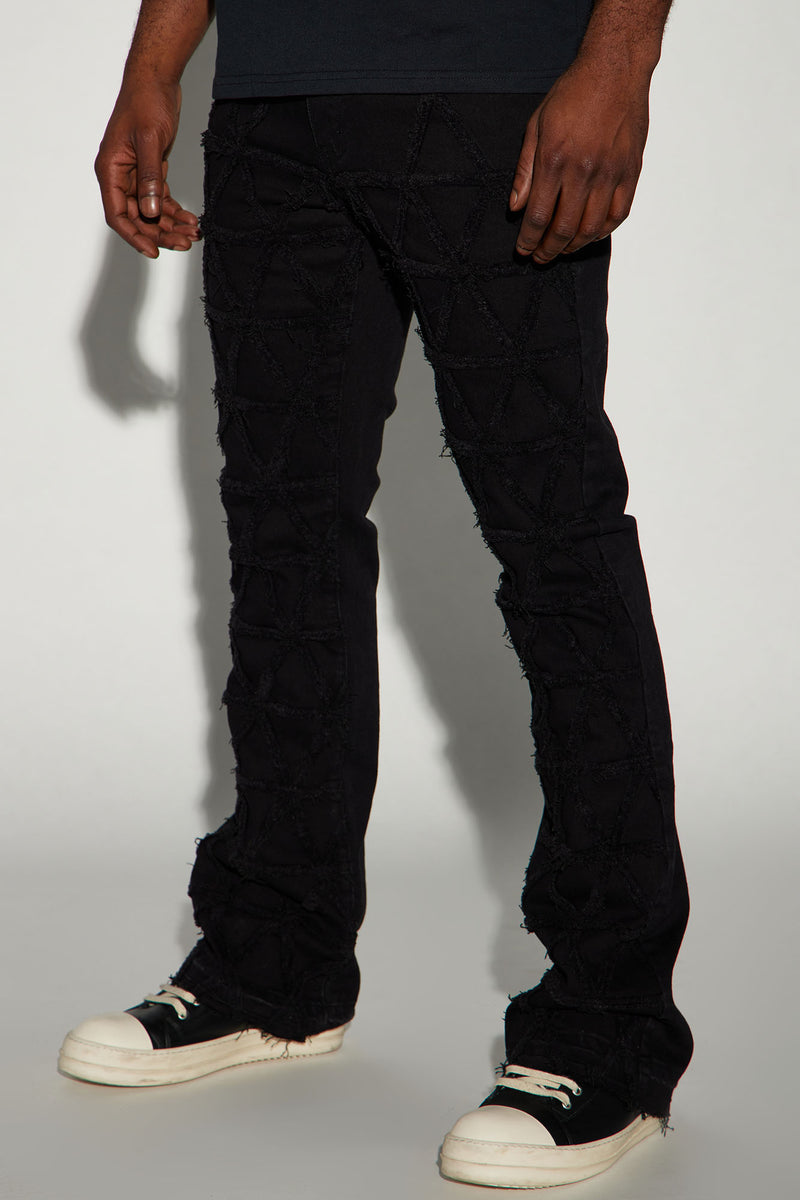 Interstellar Stacked Slim Flare Jeans - Black | Fashion Nova, Mens ...