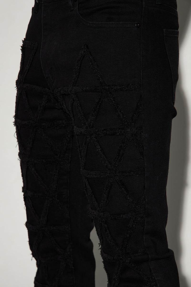 Interstellar Stacked Slim Flare Jeans - Black | Fashion Nova, Mens ...