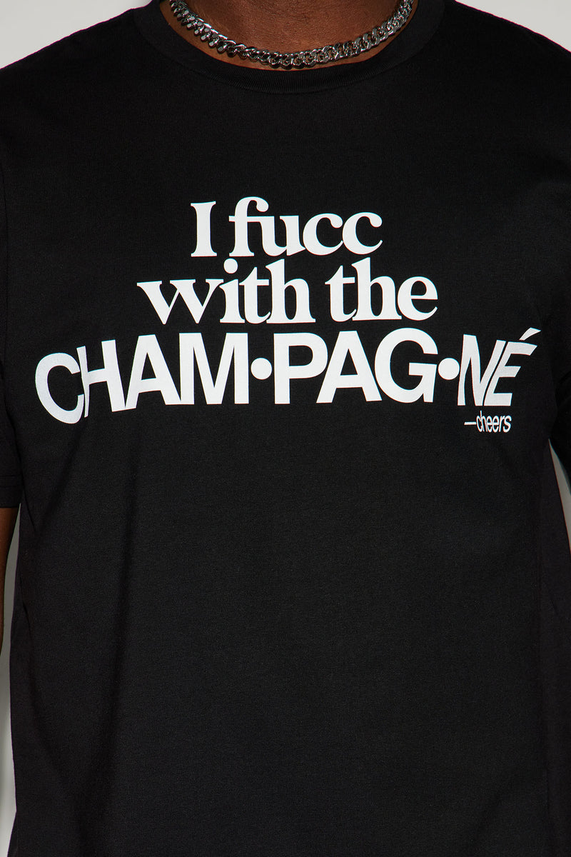 CHAM-PAG-NE Short Sleeve Tee - Black | Fashion Nova, Mens Graphic Tees ...