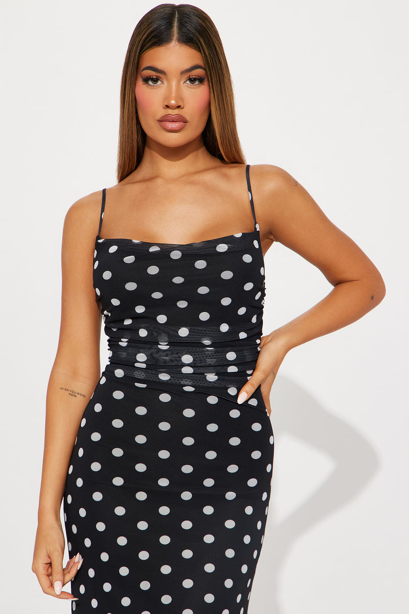 Sara Polka Dot Maxi Dress - Black/White | Fashion Nova, Dresses ...