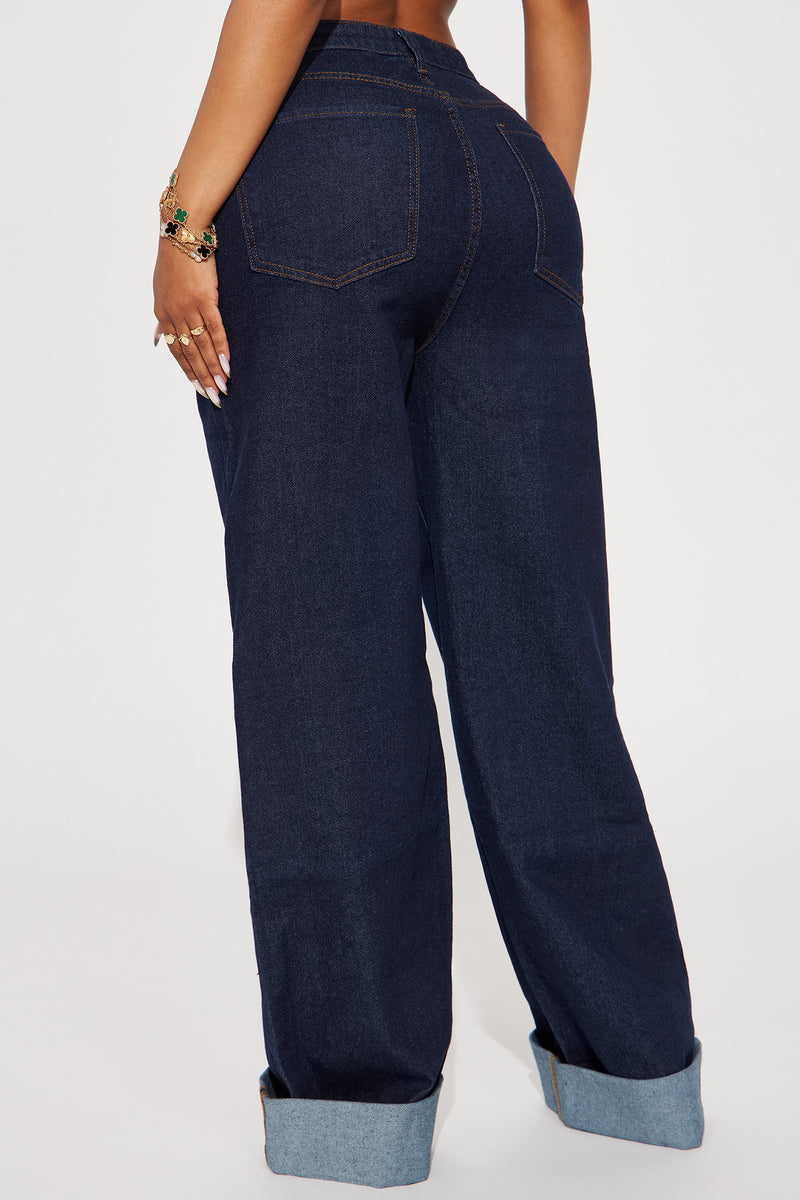 The Audacity Cuffed Wide Leg Jeans - Dark Wash | Fashion Nova, Jeans ...