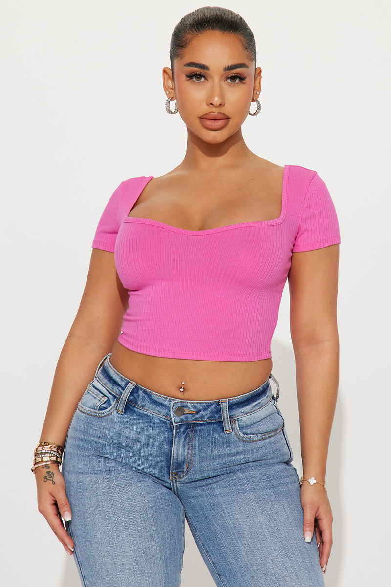 Kayla Ribbed Top Fuchsia Fashion Nova Basic Tops And Bodysuits