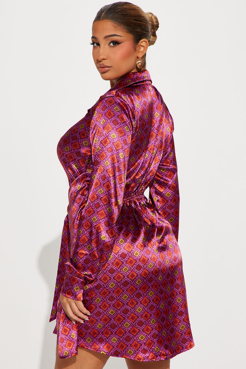 Jennifer Satin Mini Dress - Rust/combo | Fashion Nova, Dresses ...