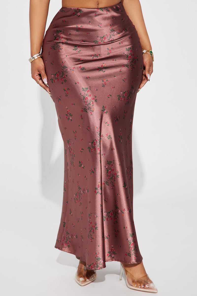 Buy Myself Flowers Satin Maxi Skirt - Copper | Fashion Nova, Skirts ...