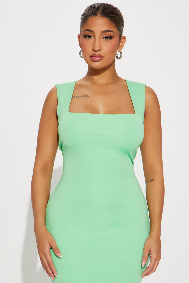 Colette Double Lined Midi Dress Mint Fashion Nova Dresses