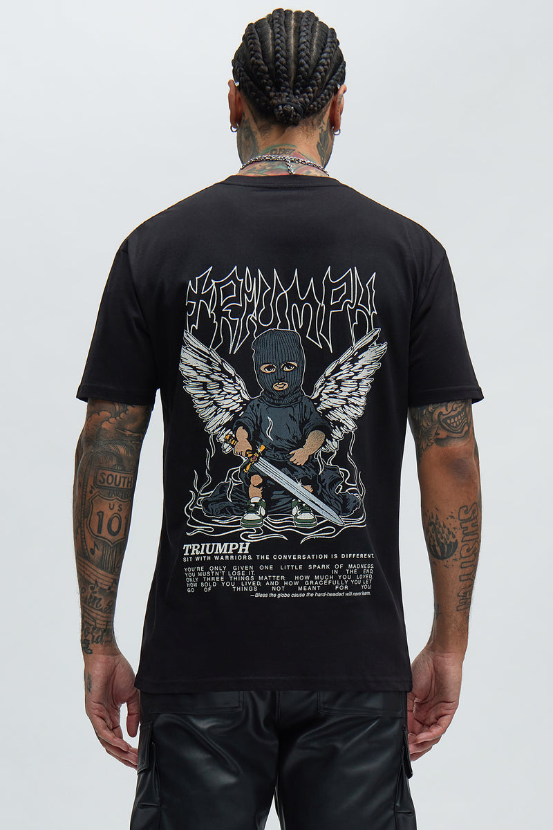 Triumph Short Sleeve Tee - Black | Fashion Nova, Mens Graphic Tees ...