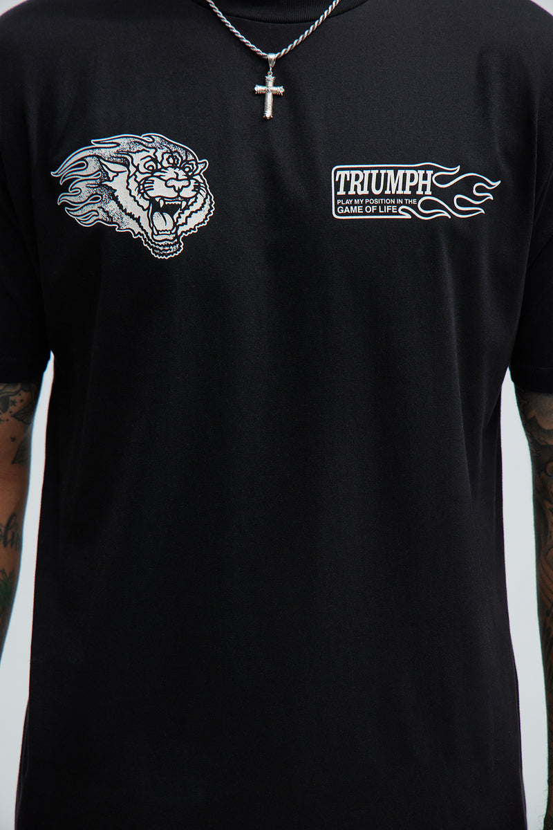 Triumph Short Sleeve Tee - Black | Fashion Nova, Mens Graphic Tees ...