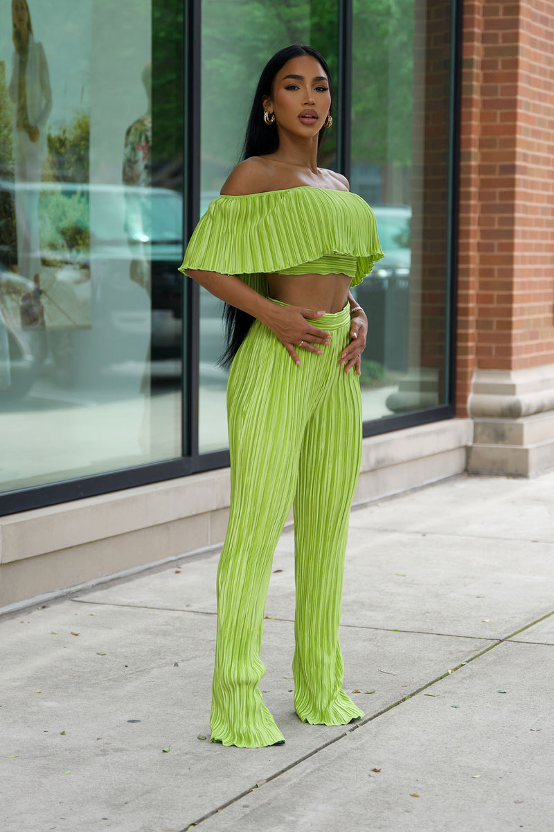 Have Mercy Plisse Pant Set - Lime | Fashion Nova, Matching Sets ...