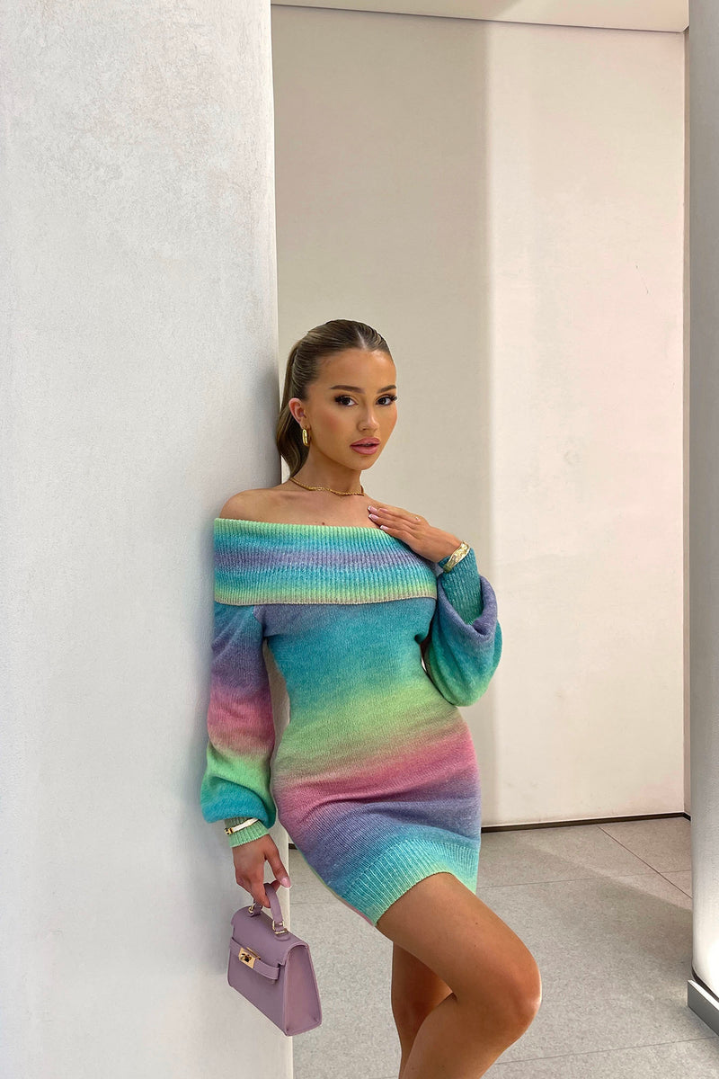 Over The Rainbow Sweater Mini Dress - Multi Color | Fashion Nova ...