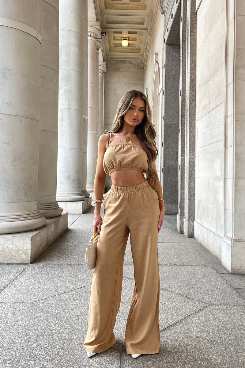 Always Living Linen Pant Set - Tan | Fashion Nova, Matching Sets ...