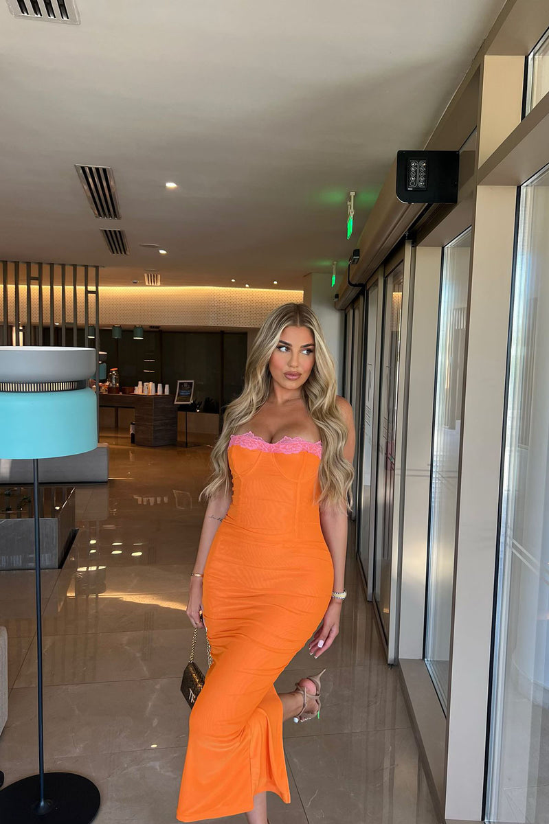 Colette Mesh Maxi Dress - Orange/combo | Fashion Nova, Dresses ...