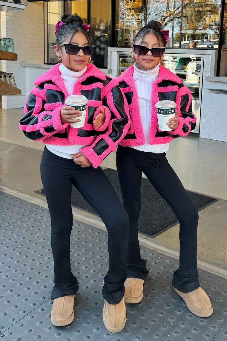 Mini Material Girl Shearling Jacket - Hot Pink/combo | Fashion Nova ...