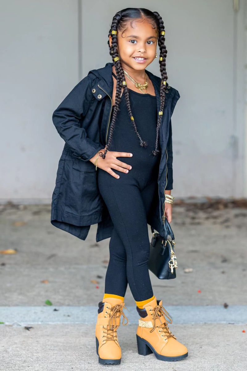 Mini PU Buckle Heeled Boots - Camel | Fashion Nova, Kids Shoes ...