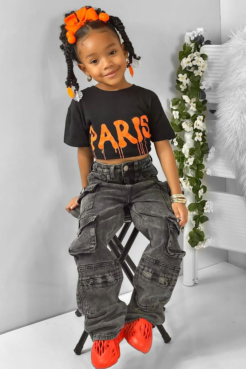 Mini Paris Drip Short Sleeve Tee - Black | Fashion Nova, Kids Tops & T ...