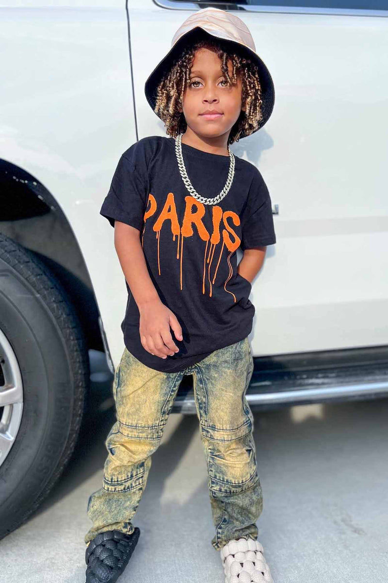 Mini Paris Drip Short Sleeve Tee - Black | Fashion Nova, Kids Tops & T ...