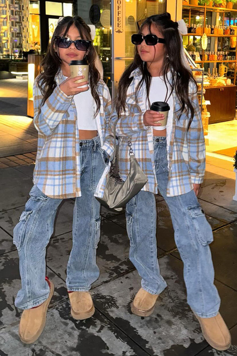 Mini Plaid About It Flannel Shacket - Blue | Fashion Nova, Kids Jackets ...