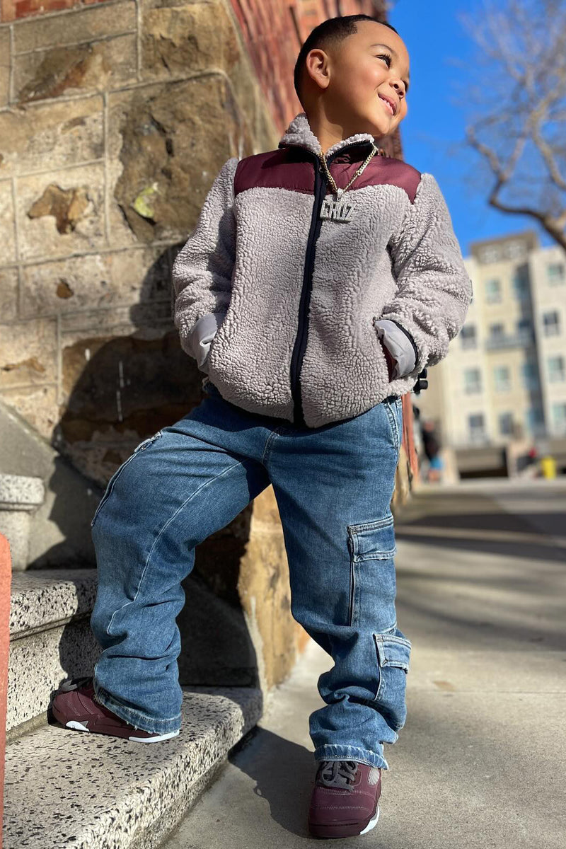 Mini Soldier Boy Sherpa Jacket - Grey | Fashion Nova, Kids Jackets ...