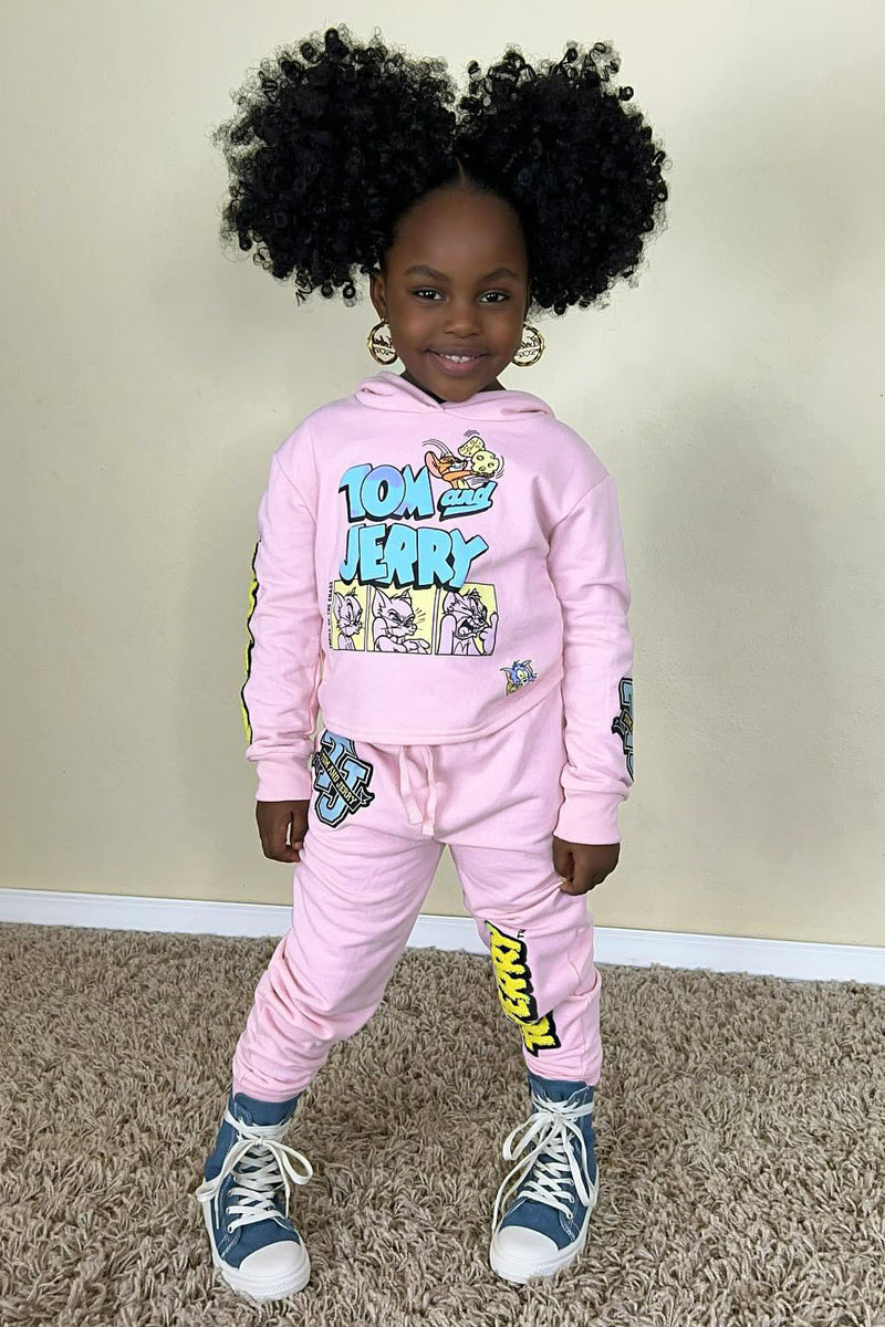 Mini Tom & Jerry Fleece Jogger Set - Pink | Fashion Nova, Kids Sets ...