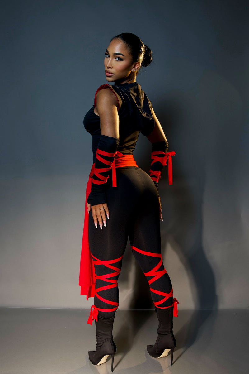 Silent Ninja Piece 4 Costume Set - Black/Red | Fashion Nova, Womens ...
