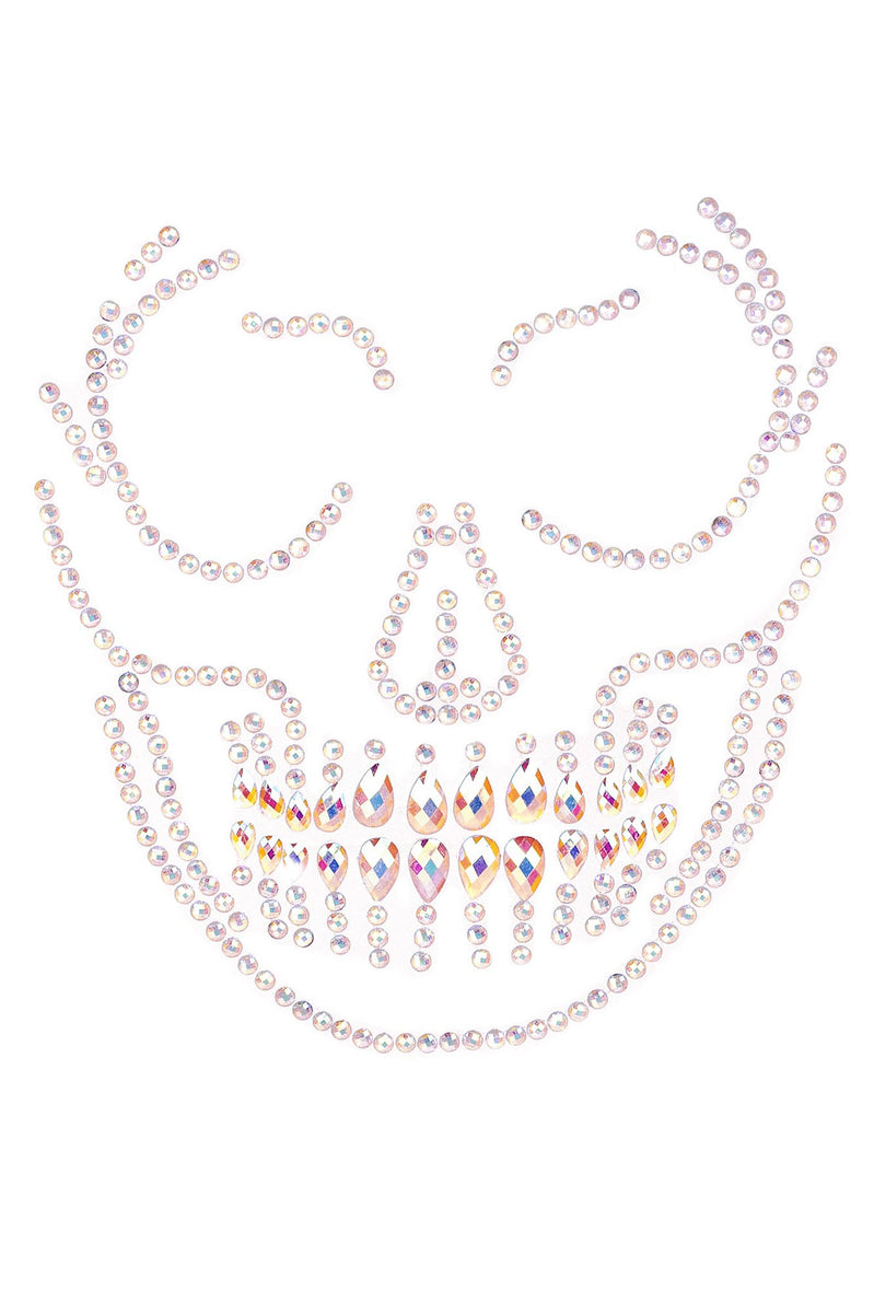 Skull Face Glow In The Dark Face Jewels - Clear | Fashion Nova ...