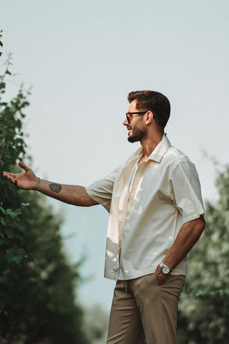 Solid Textured Linen Button Up Shirt - Stone | Fashion Nova, Mens ...