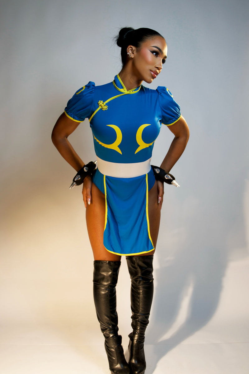 Street Fighter Chun Li 3 Piece Costume Set - Blue/combo | Fashion Nova ...