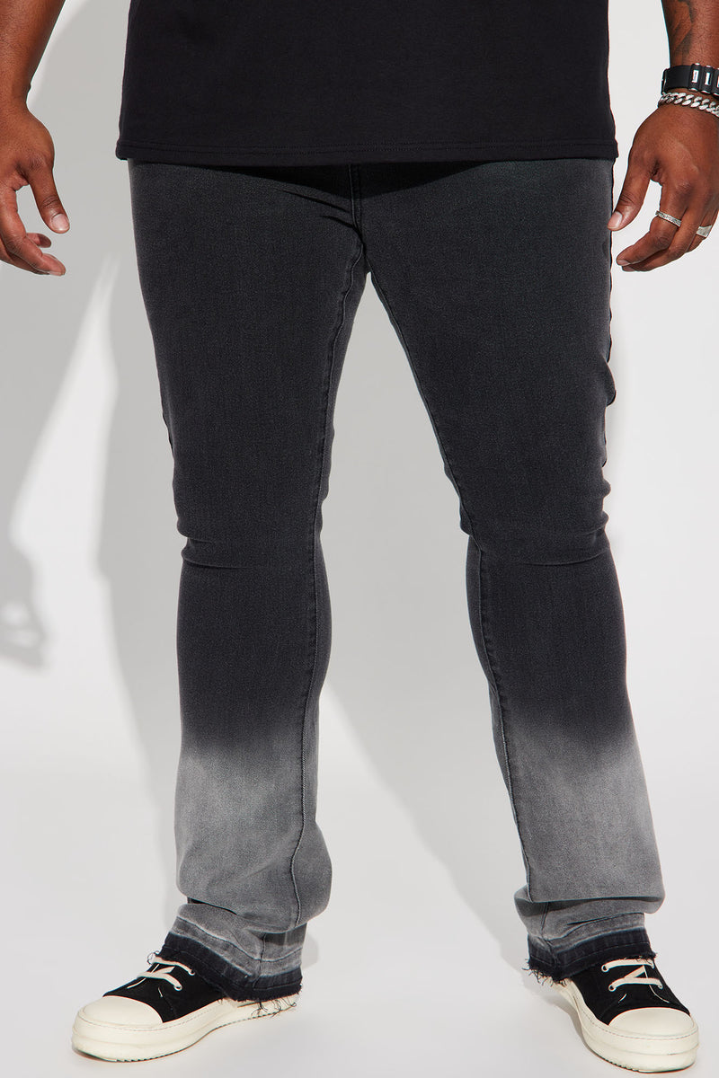 Cooper Acid Wash Stacked Skinny Flare Jeans - Acid Wash Black | Fashion ...