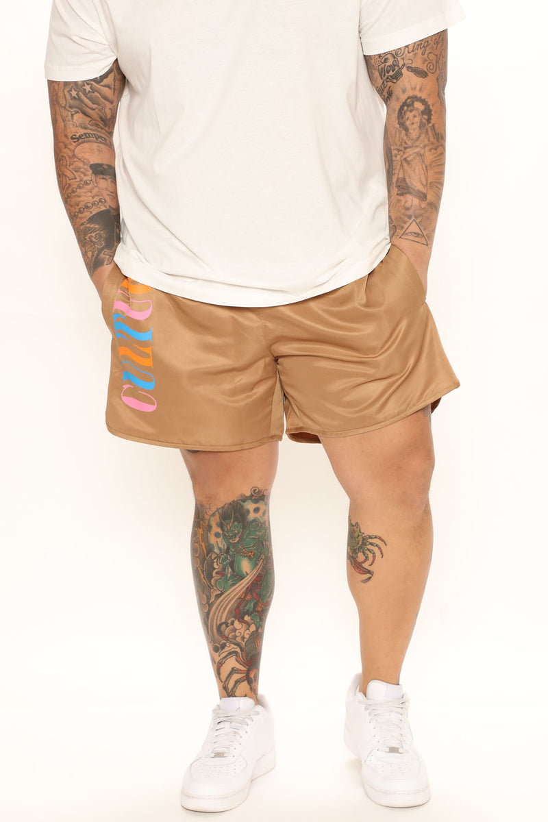 Culture Swim Trunks - Khaki | Fashion Nova, Mens Swim | Fashion Nova